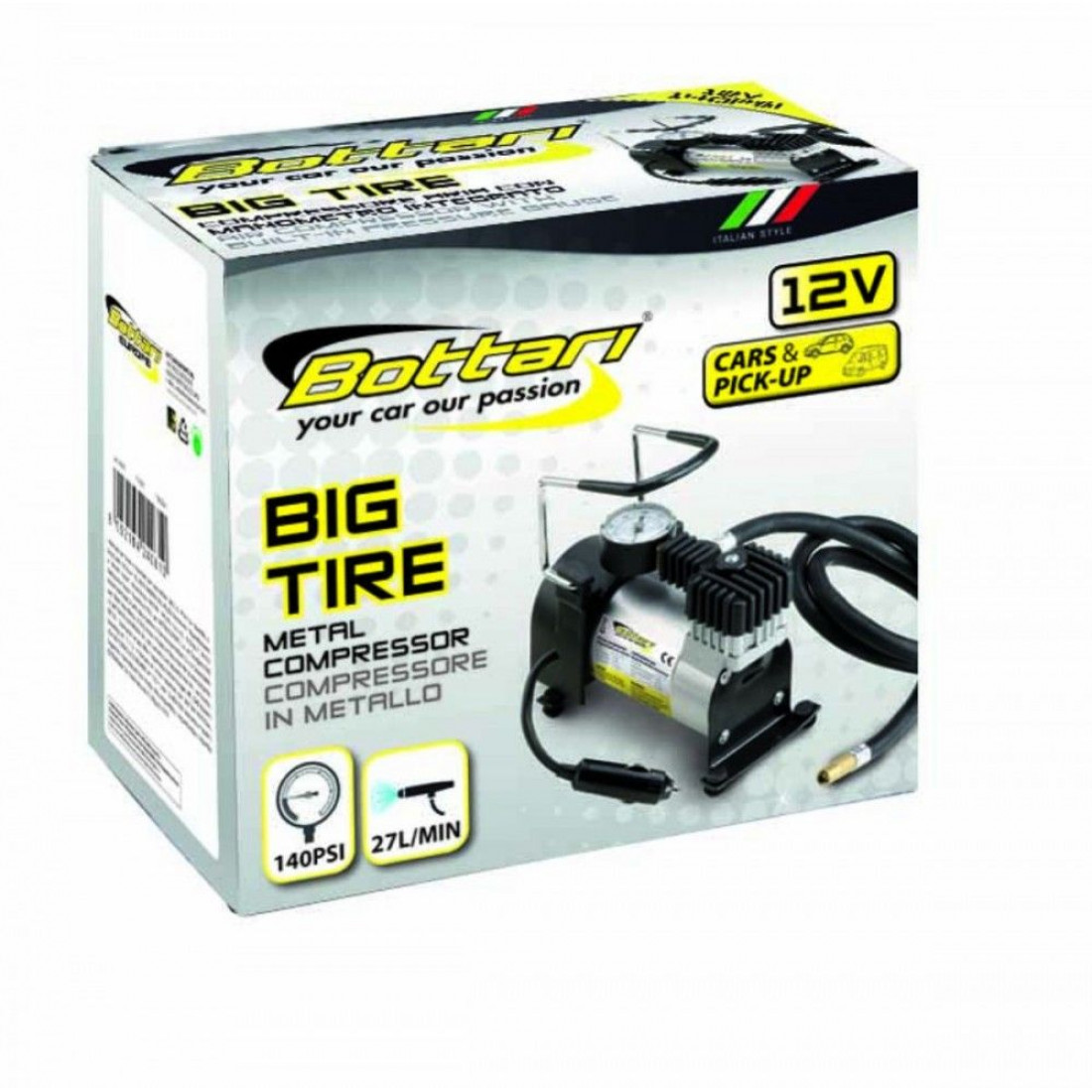 COMPRESOR CU MANOMETRU 12V 140PSI BIG-TIRE