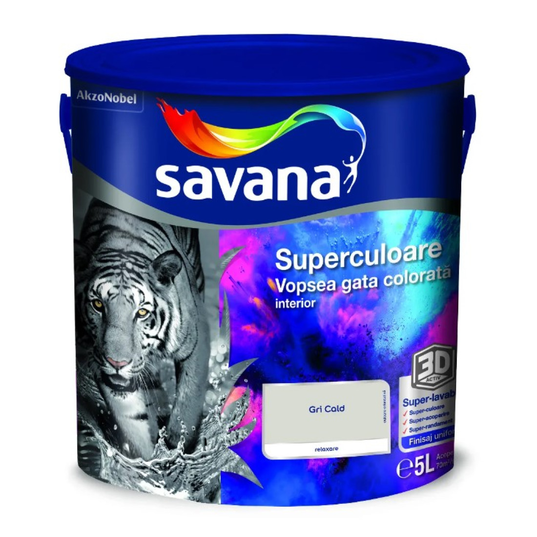 VOPSEA GATA COLORATA INTERIOR SAVANA GRI CALD-RELAXARE 5L
